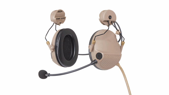 INVISIO T7 Headset -Helmet Mount for TW -Left -Tan - HC01 - Northcom